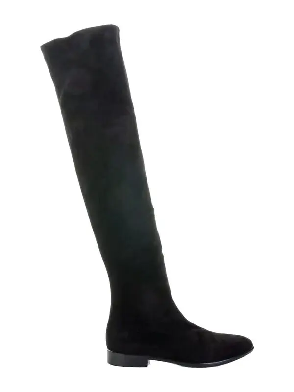 LORENZO MASIERO Suede Over-the-knee Boots - Black