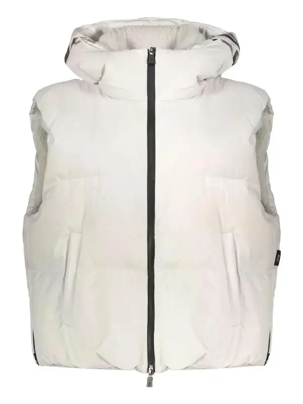 Herno Hooded Quilted Gilet - White