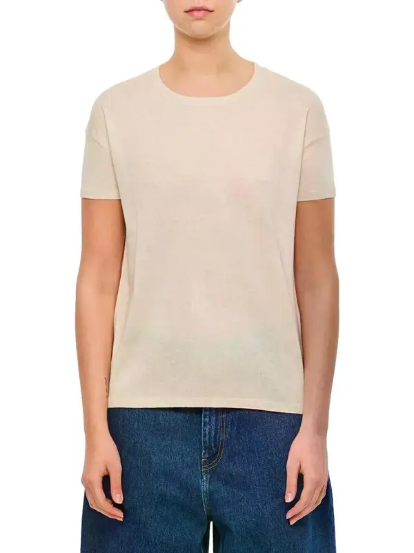 HIRA Short-sleeve Crew-neck Sweater - Neutrals