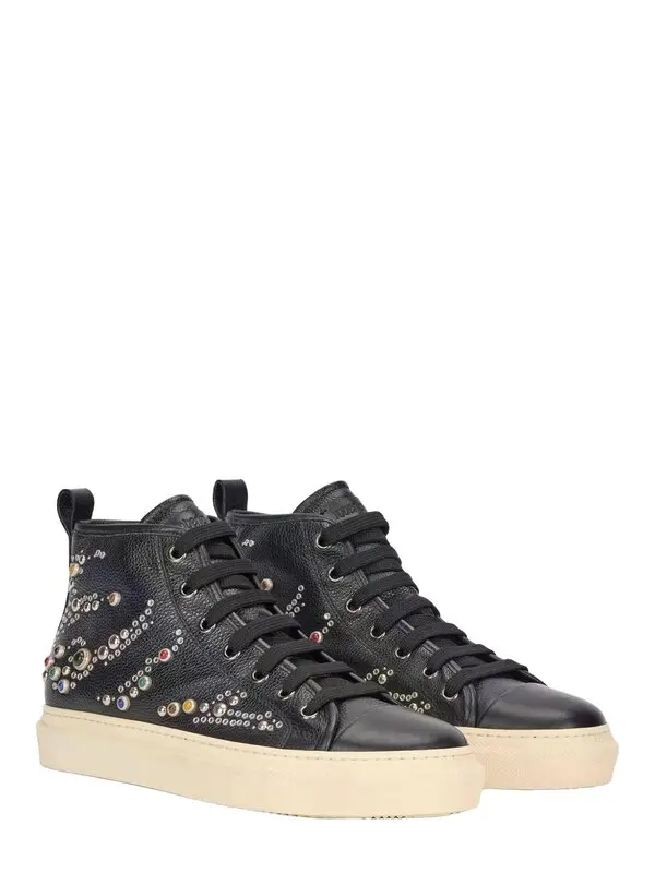 Roberto Cavalli Stud-embellished High-top Sneakers - Black
