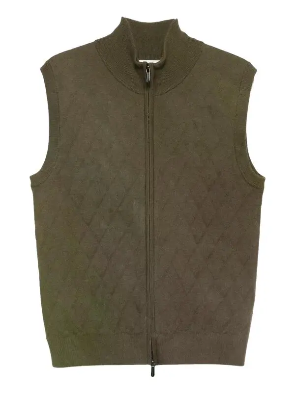 Eric Bompard Diamond-pattern Vest - Green