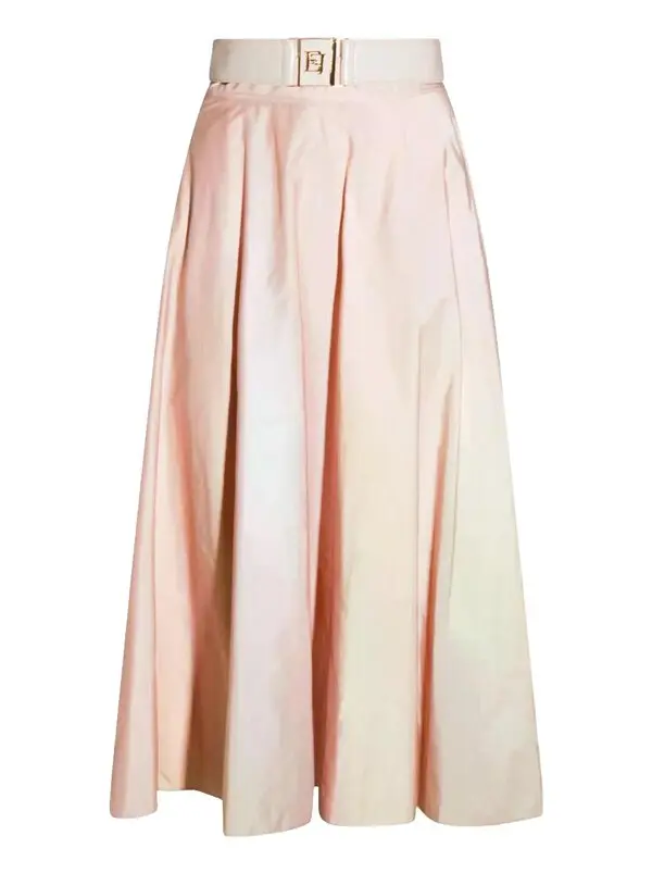 Elisabetta Franchi Pleated Belted Skirt - Pink