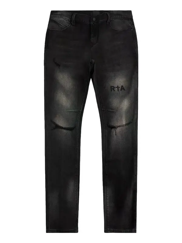 RtA Distressed Bootcut Jeans - Black