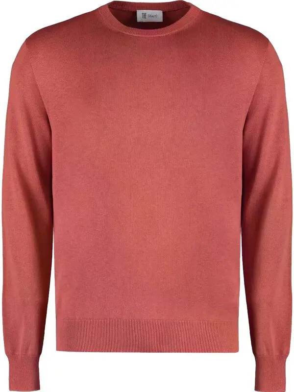 THE (ALPHABET) Ribbed Crew-neck Sweater - Red