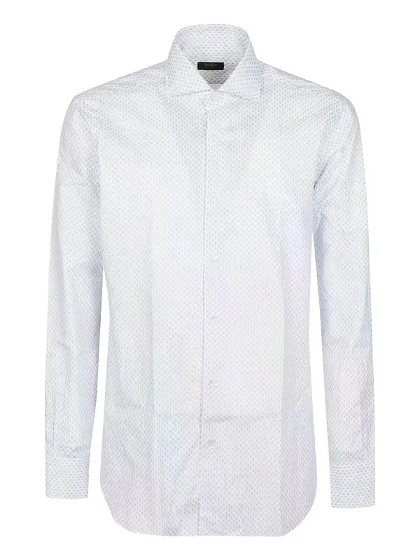 BARBA NAPOLI Long-sleeve Cotton Shirt - White