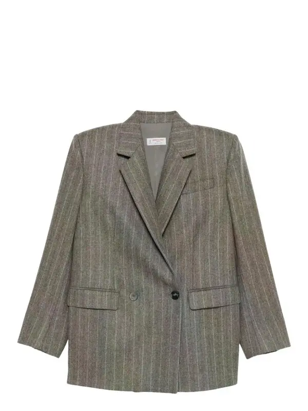 Alberto Biani Pinstripe Double-breasted Blazer - Brown