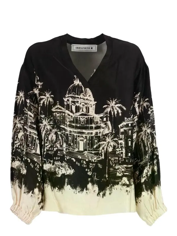 SHIRTAPORTER Printed Blouse - Black