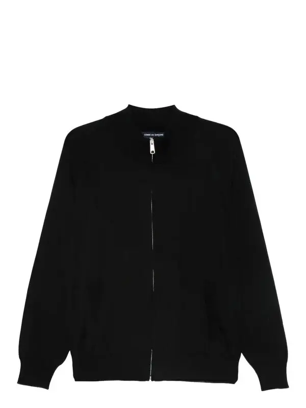 Comme Des Garçons Wool Zip-up Sweater - Black