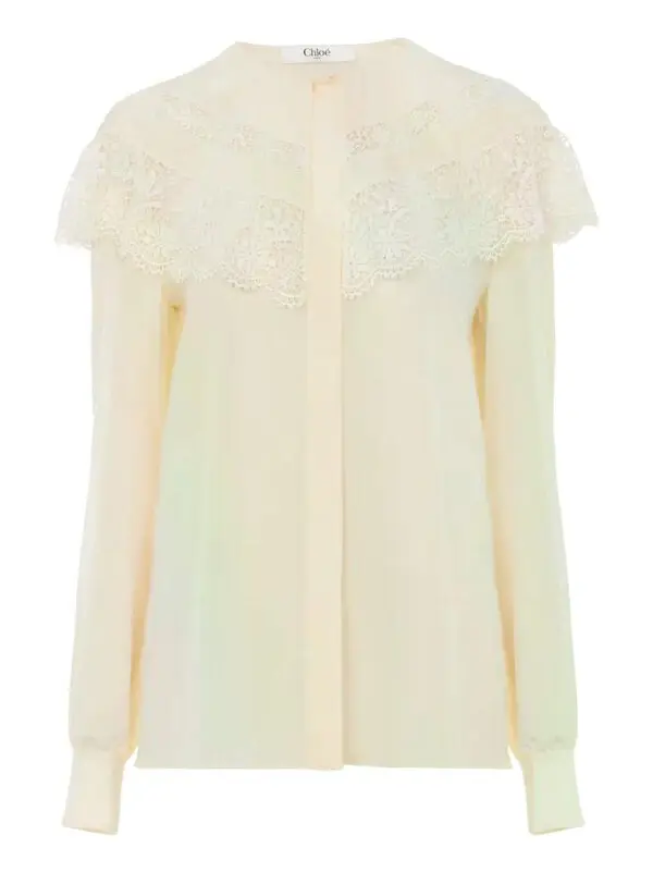 Chloé Lace-trimmed Blouse - White