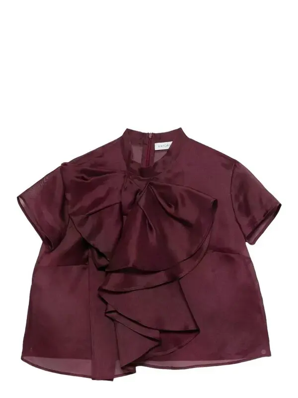 Viktor & Rolf Bow-detailed Silk Top - Red