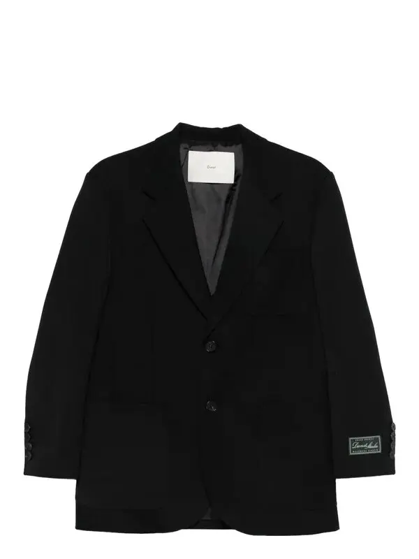 DUNST Notched-lapel Single-breasted Blazer - Black