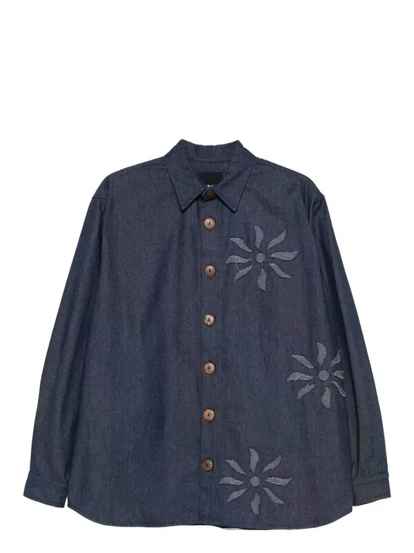 LABRUM Olokun Flower Denim Shirt - Blue
