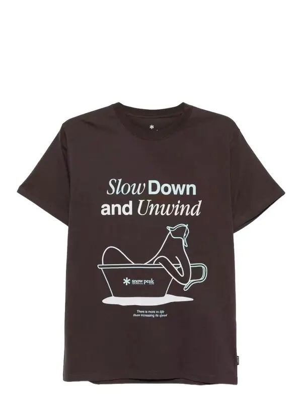 SNOW PEAK Graphic-print T-shirt - Brown