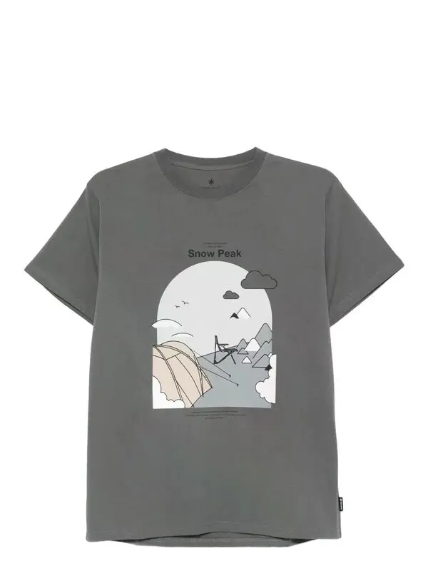 SNOW PEAK Graphic Print T-shirt - Grey