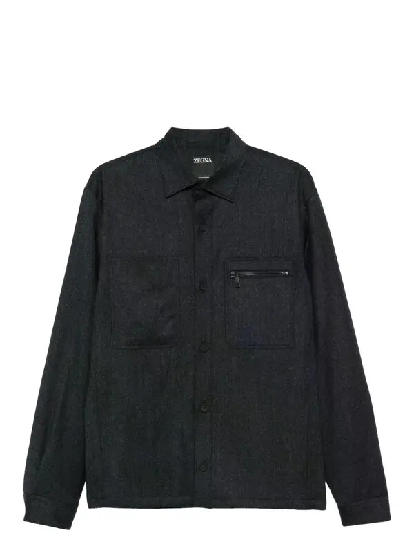 Zegna Buttoned Pocket Shirt - Grey