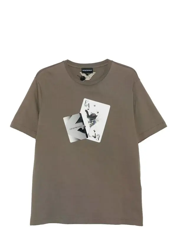 Emporio Armani Graphic-print T-shirt - Brown
