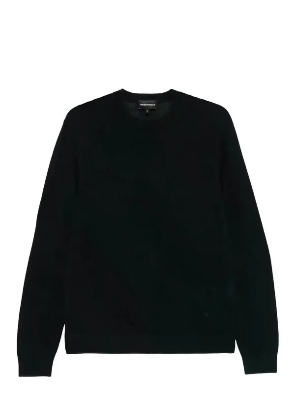 Emporio Armani Textured Round-neck Sweater - Blue