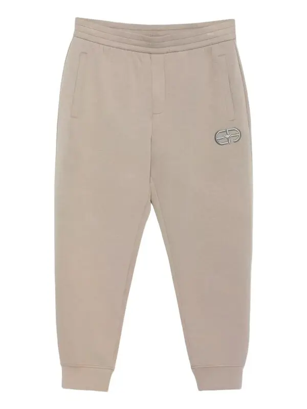 Emporio Armani Logo-embroidered Track Pants - Neutrals