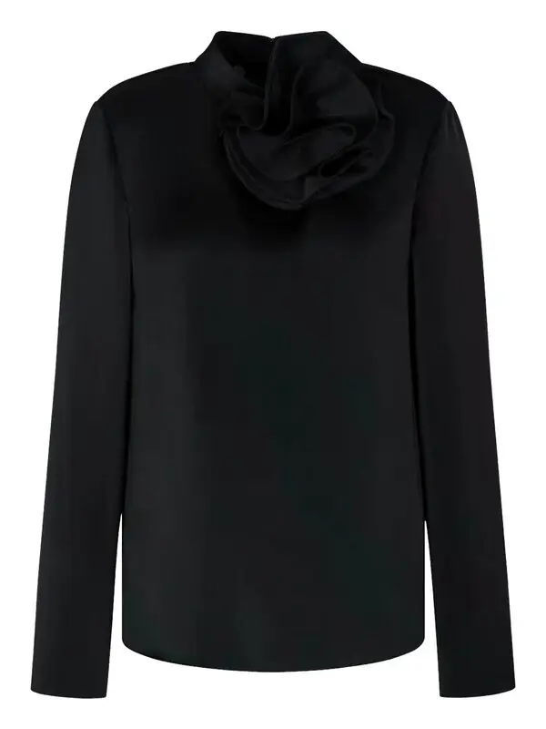 Emporio Armani Ruffled High-neck Blouse - Black