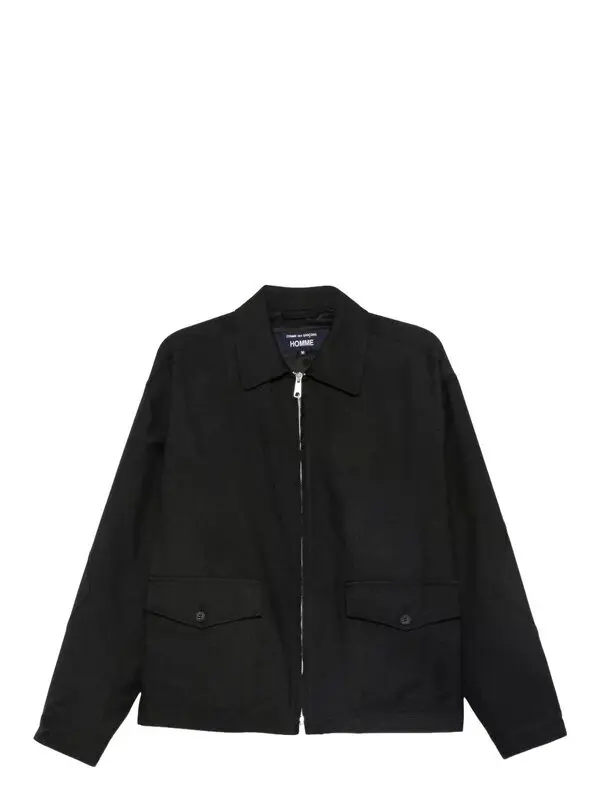 Comme Des Garçons Zip-front Flap-pocket Jacket - Black