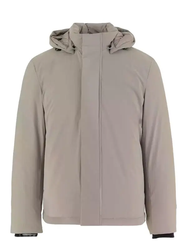 Woolrich Detachable-hood Short Coat - Neutrals