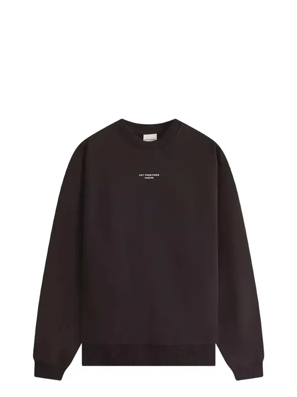 Drole De Monsieur Crew-neck Logo Sweatshirt - Brown