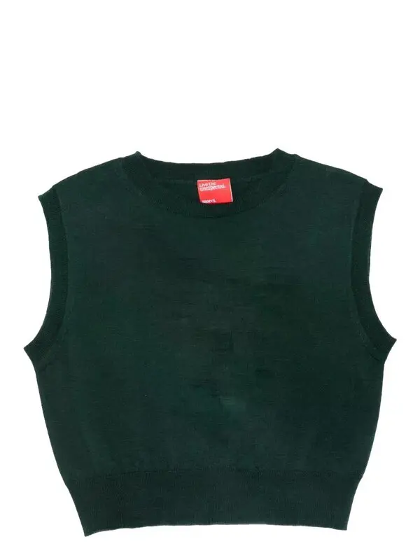 MERCI Sleeveless Round-neck Top - Green