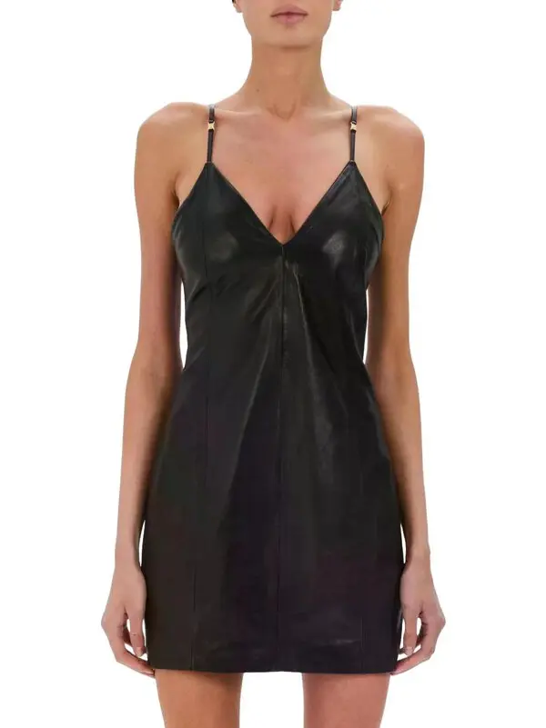 Amiri Leather Mini Dress - Black