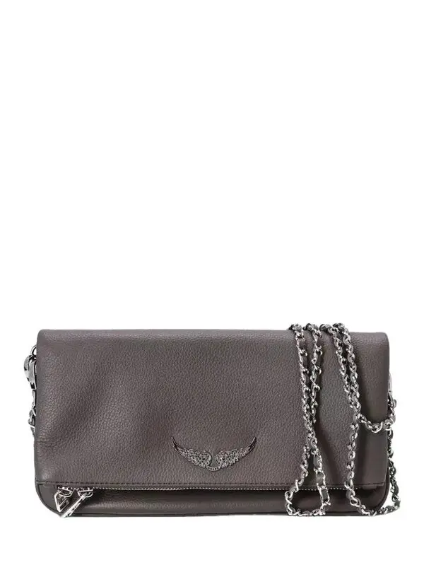 Zadig&Voltaire Logo-plaque Leather Clutch Bag - Grey
