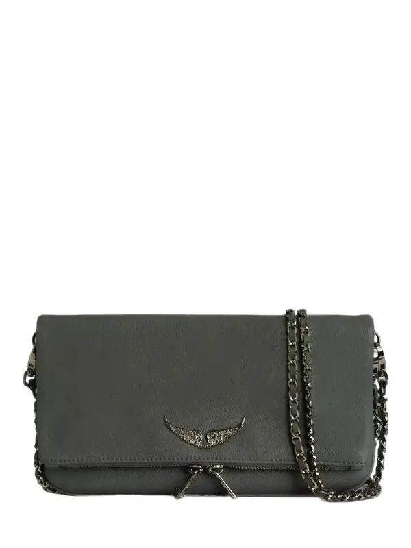 Zadig&Voltaire Logo-plaque Leather Clutch Bag - Taupe