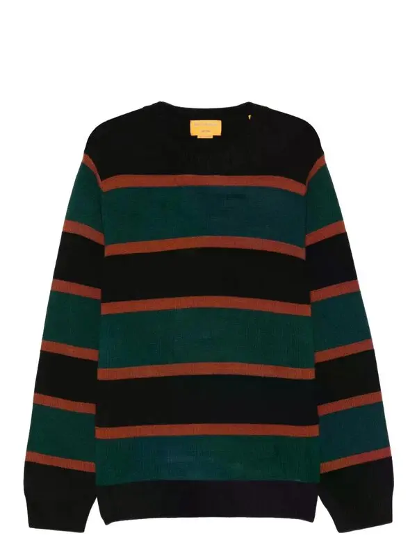 Guest In Residence Striped Crew-neck Cashmere Jumper - Black