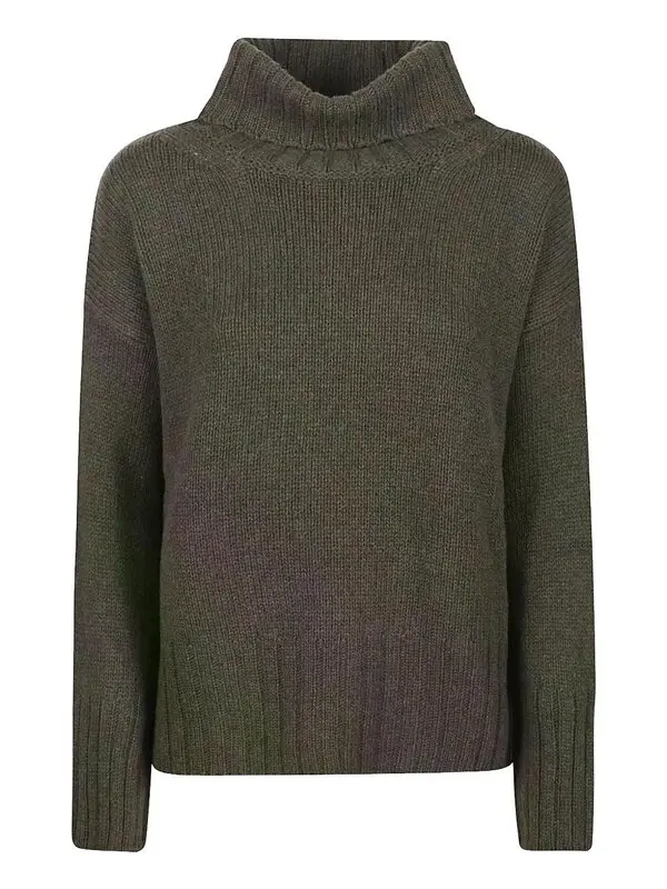 ARAGONA Turtleneck Cashmere Sweater - Green