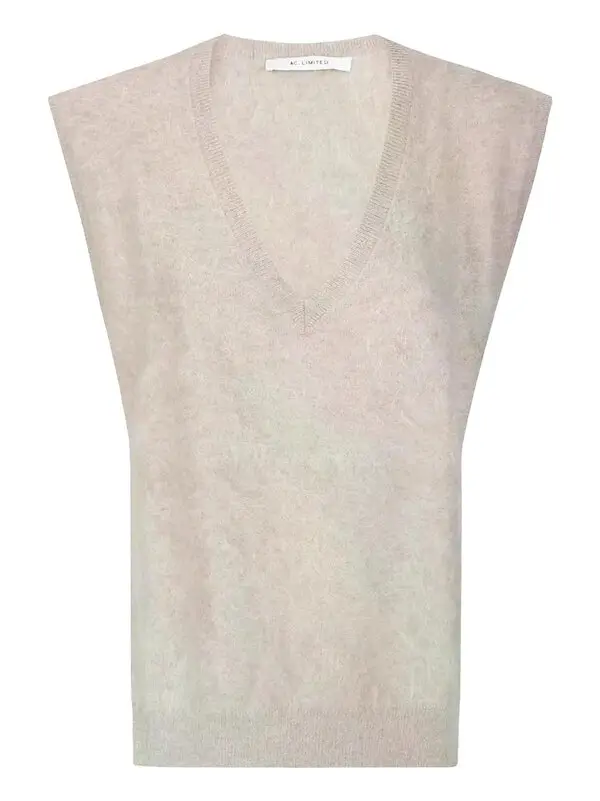 ABSOLUT CASHMERE Miriam V-neck Cashmere Vest - Neutrals