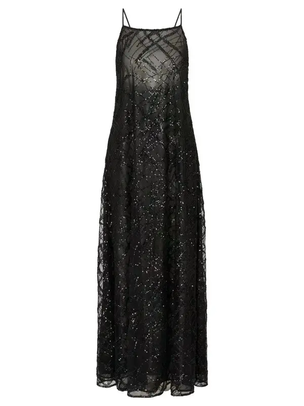 Emporio Armani Sequin-embellished Backless Mini Dress - Black