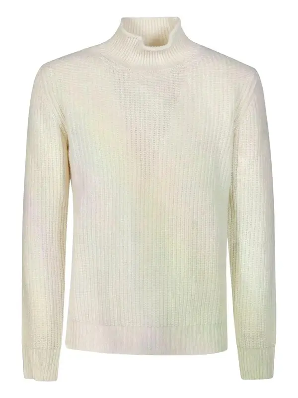 KANGRA High-neck Ribbed Wool Sweater - White