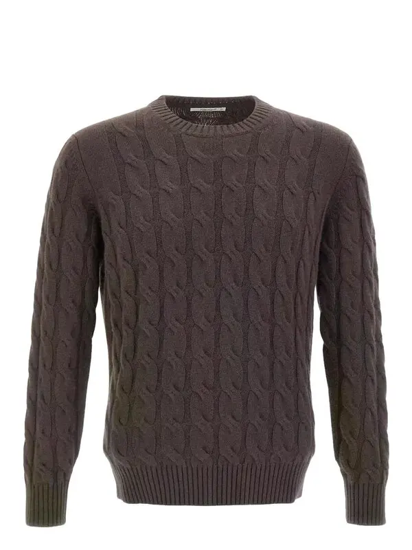 KANGRA Cable-knit Cashmere Sweater - Brown
