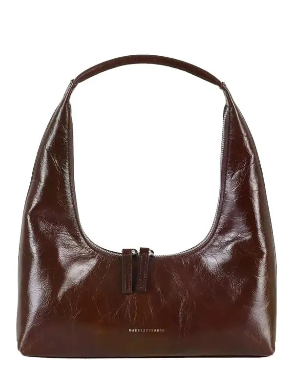 MARGESHERWOOD Crinkled-leather Shoulder Bag - Brown