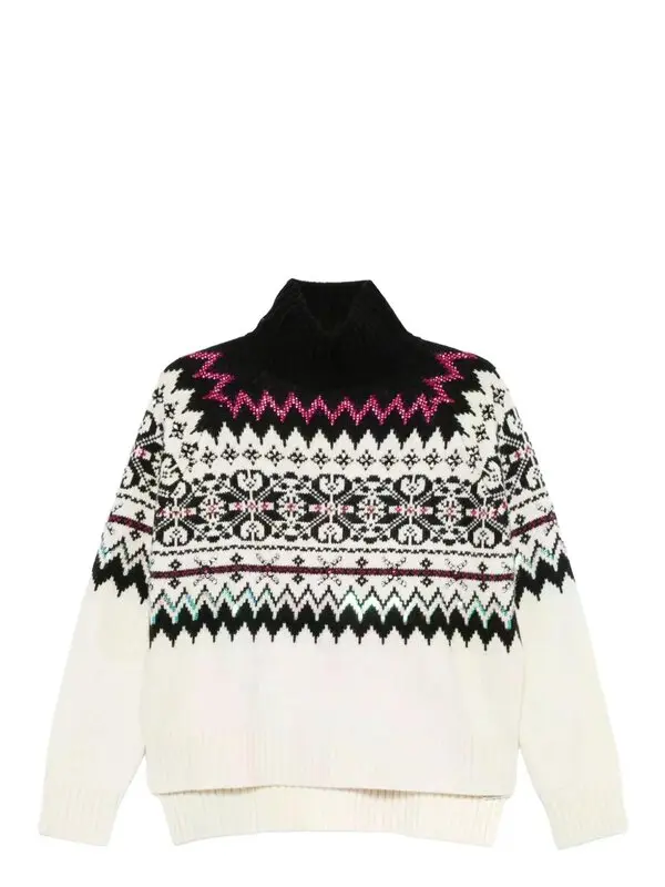 SEMICOUTURE Fair Isle-knit Jumper - White