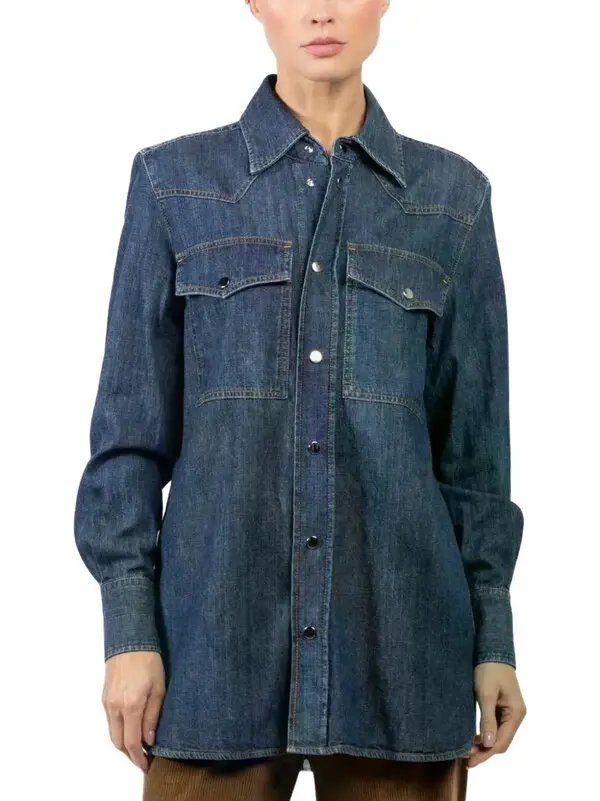 Seafarer Double-pocket Denim Shirt - Blue
