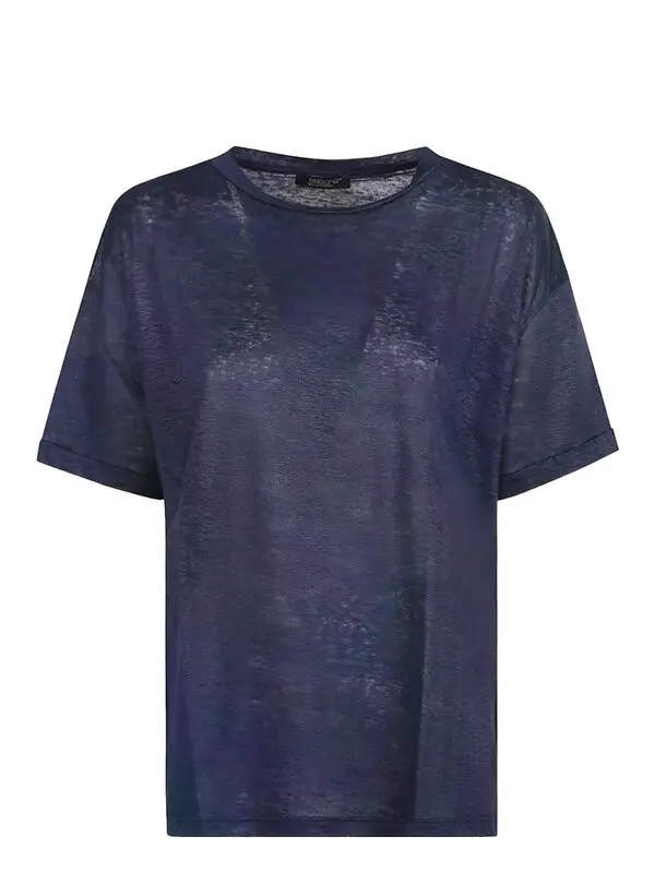 ARAGONA Linen T-shirt - Blue