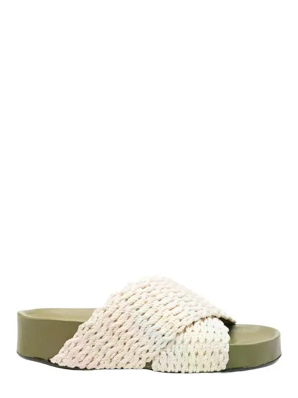 ATP ATELIER Crossover-strap Crochet-knit Sandals - White