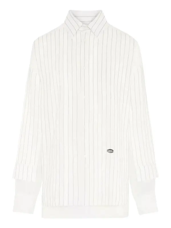 JEAN PAUL GAULTIER Striped Sheer-panel Shirt - White