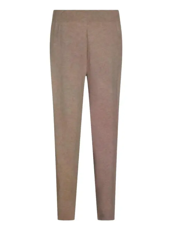Malo Elastic-waistband Cashmere Straight-leg Trousers - Brown