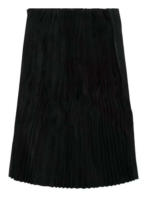 Comme Des Garçons Pleated Midi Skirt - Black