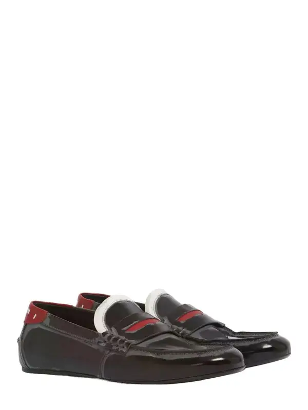 Marni Penny-strap Leather Loafers - Black
