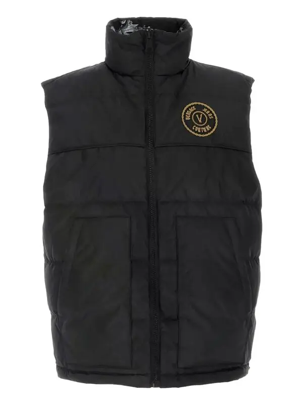 Versace Quilted Reversible Waistcoat - Black