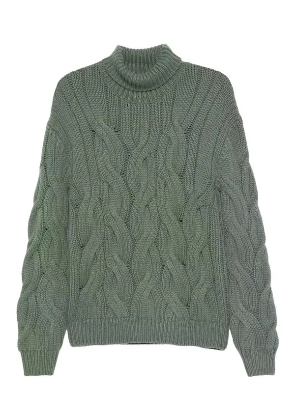 MAURO OTTAVIANI Cable-knit Turtleneck Sweater - Green
