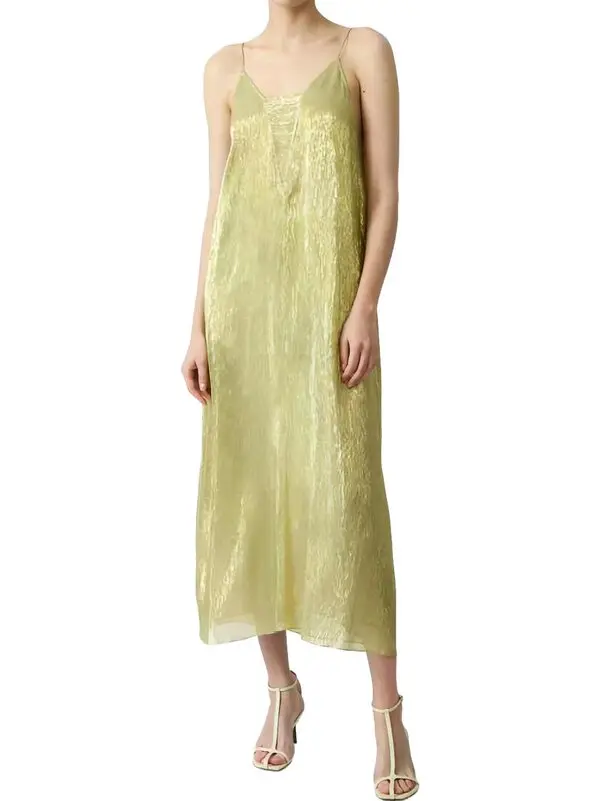 PETAR PETROV Metallic-effect Silk Dress - Gold