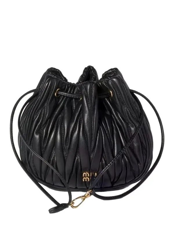 Miu Miu Matelassé Drawstring Clutch - Black