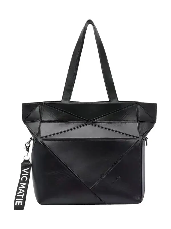VIC MATIE Geometric-paneled Shoulder Bag - Black